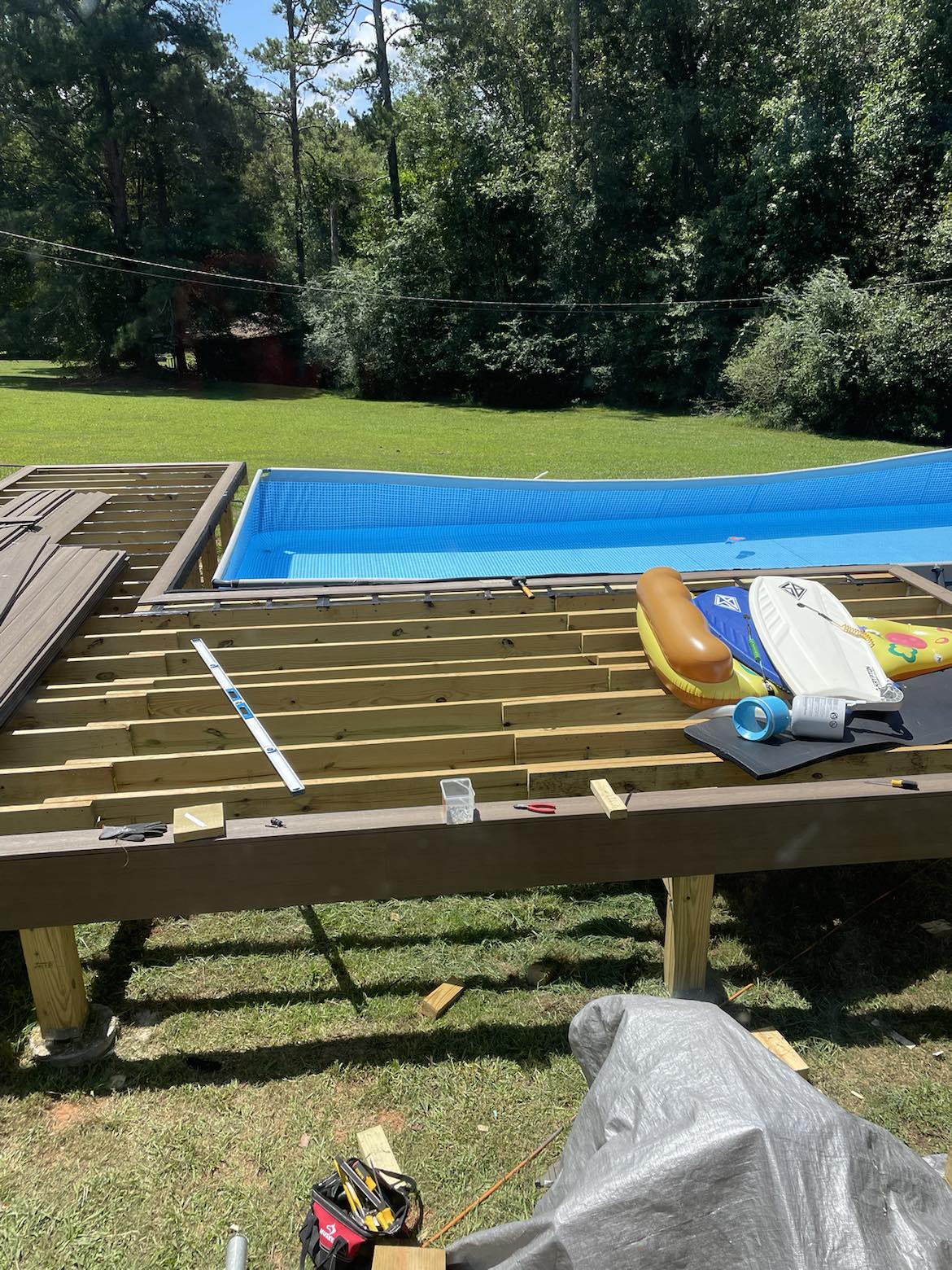 Building An Above Ground Pool Deck- Step By Step - House On Austin