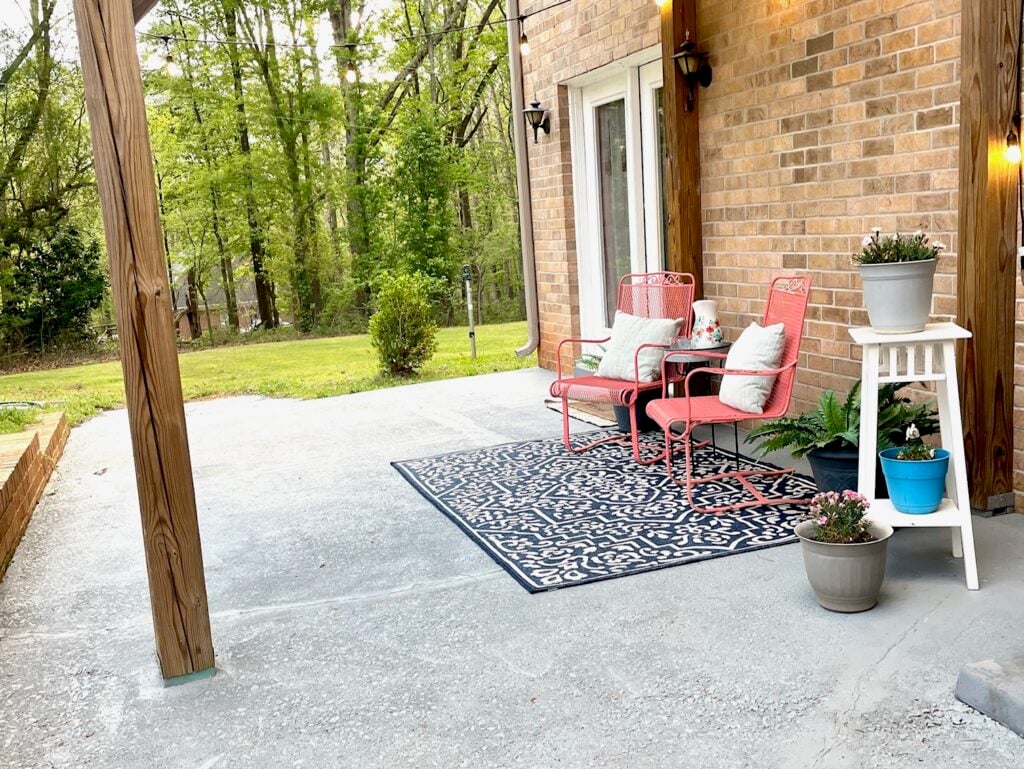 Pretty DIY Concrete Slab Patio Makeover (On A Budget) - House On Austin