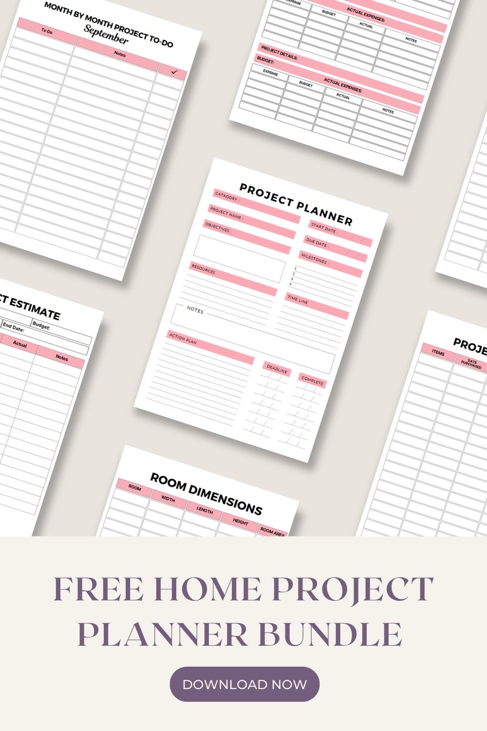 Free 2025 Home Project Planner (65+ Pages!)